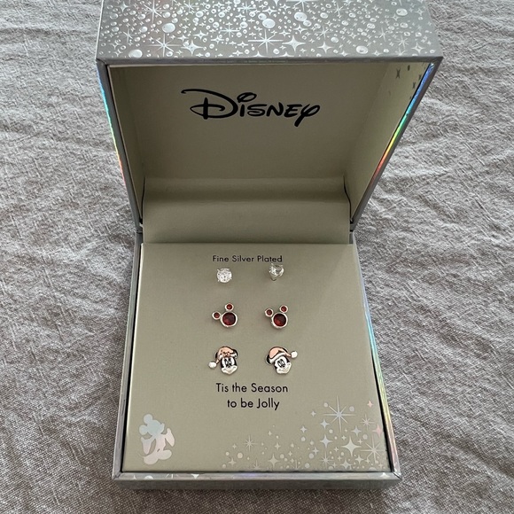 Disney | Jewelry | New Disney Holiday Earrings Set Of Three Santa ...